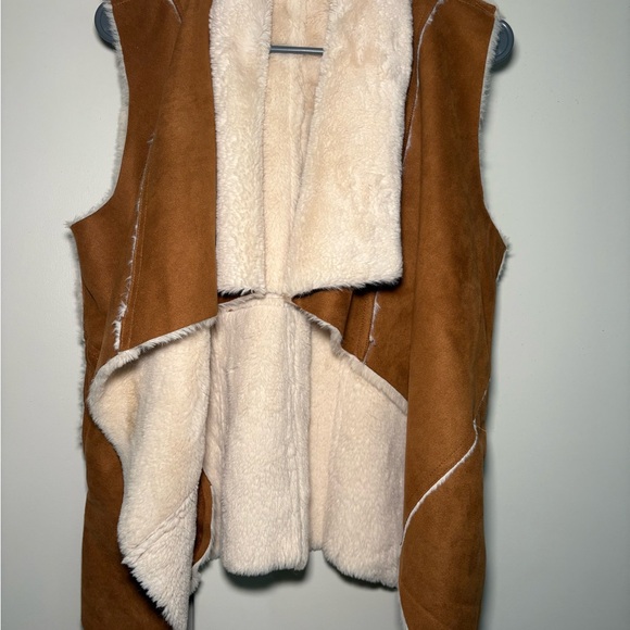 Gianni Bini | Jackets & Coats | Gianni Bini Tan Suede Vest With Cream ...